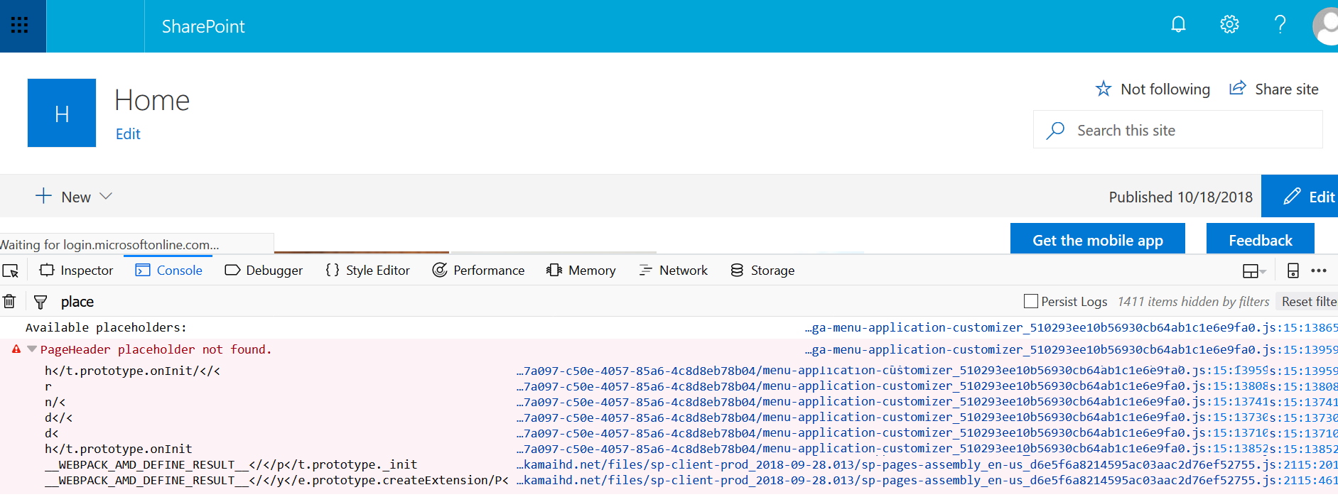 Placeholders not found on Site Pages while using SPFx Application Customizer · Issue #2792 ...
