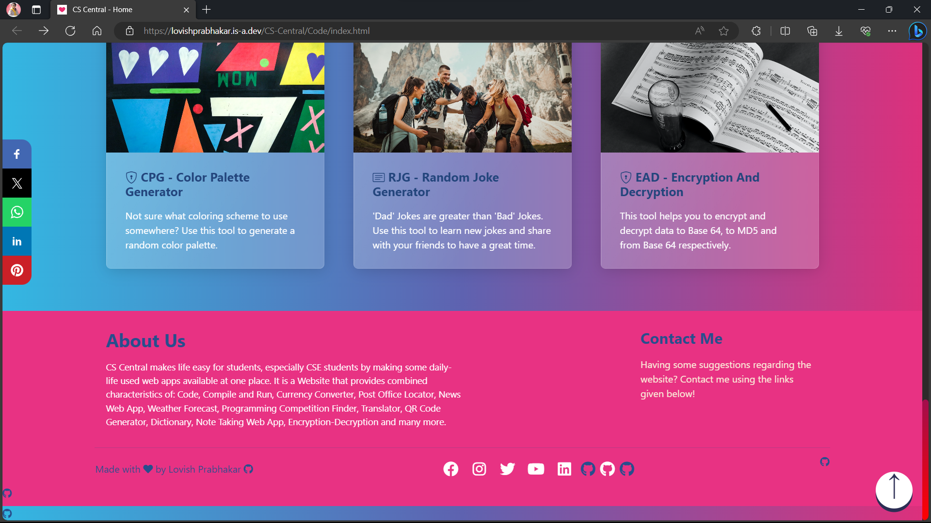 [Bug]: Misplaced github icons in footer. · Issue #140 · lovishprabhakar/CSCentral-Hacktoberfest ...