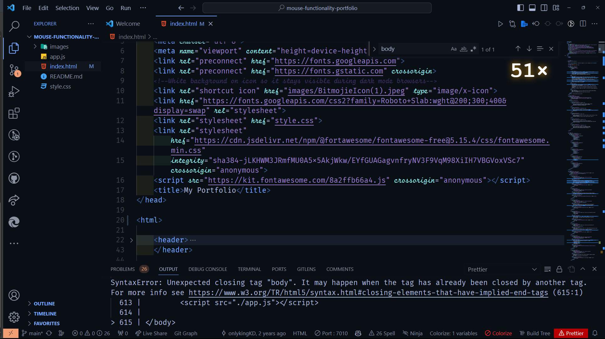 [bug]: Enable Functionality for Mouse Scroll Down Icon Animation · Issue #90 · kd1729/portfolio ...