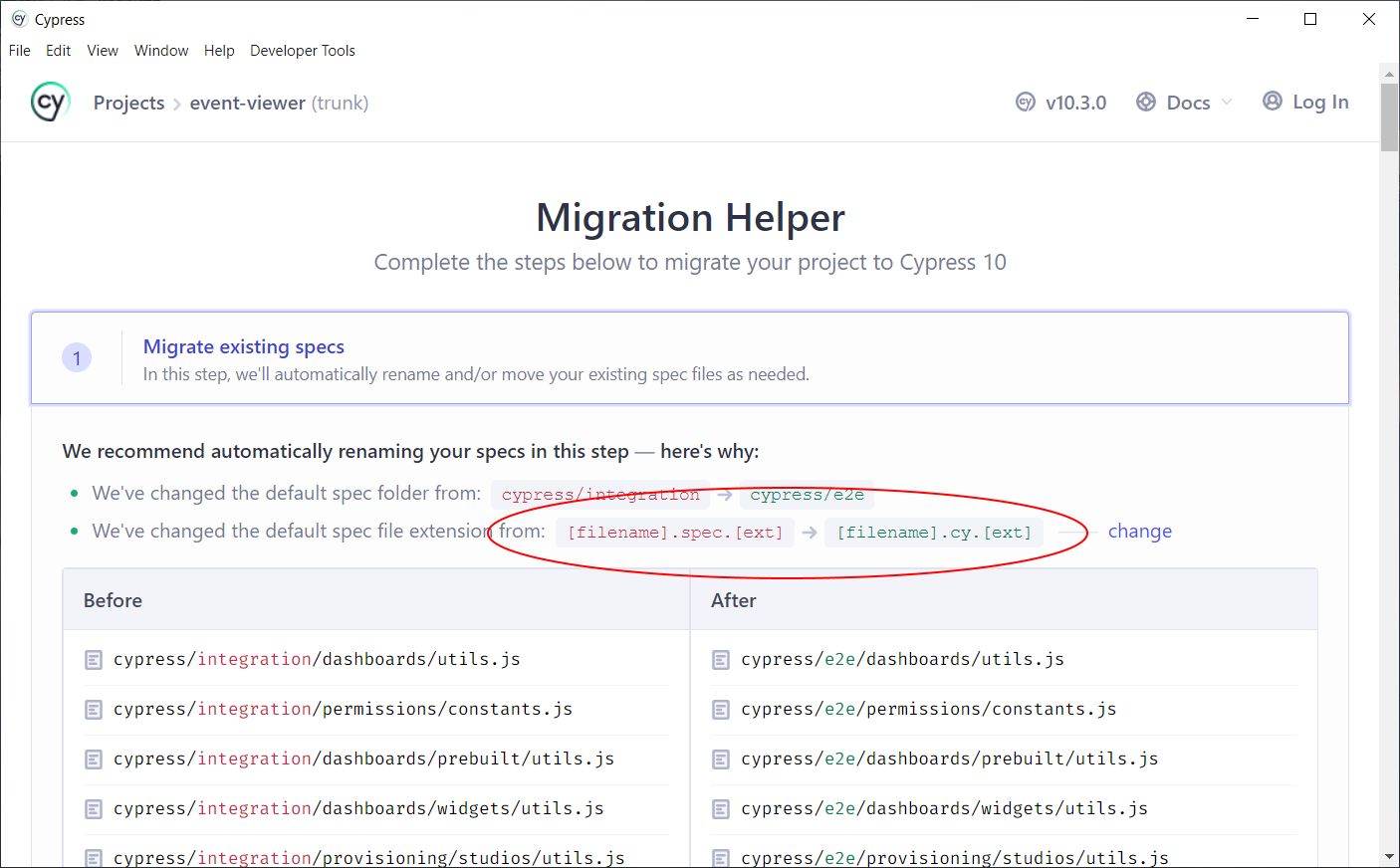 Migration Helper Is Not Renaming Test Files Correctly · Issue 22573 · Cypress Iocypress · Github 4595
