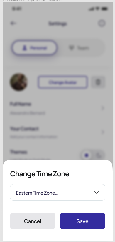 Settings menu / Personal - user should be able to select Timezone · Issue #373 · ever-co/ever ...