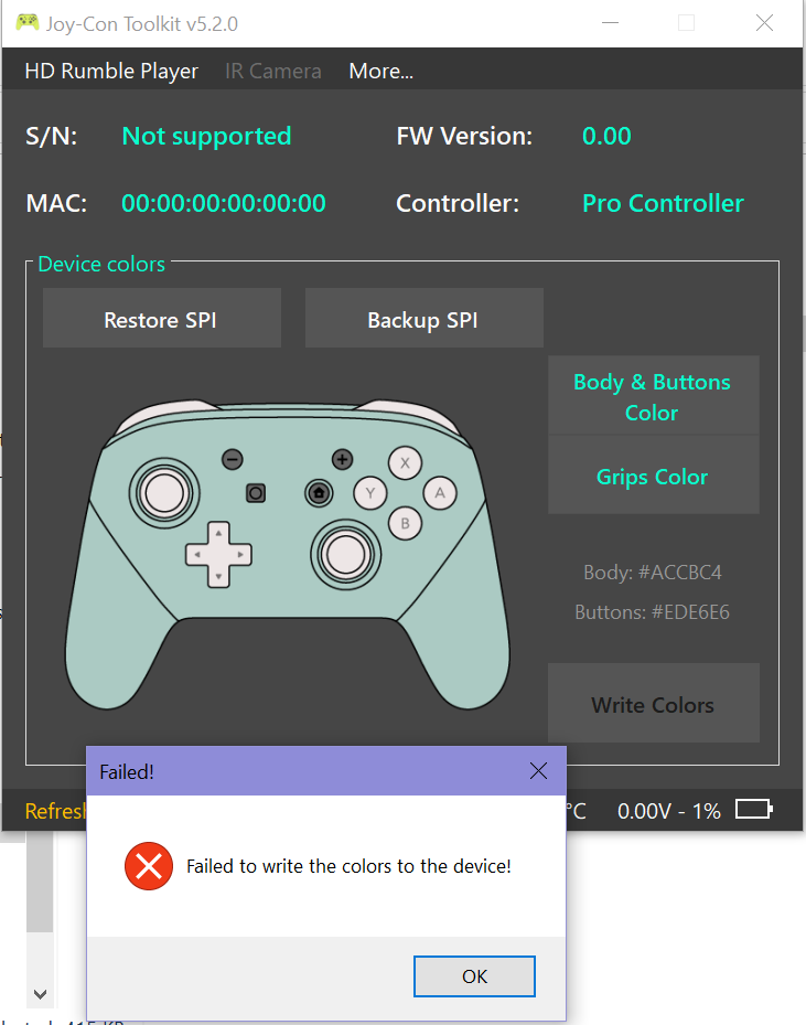 Fails to write colors to device · Issue #68 · CTCaer/jc_toolkit · GitHub