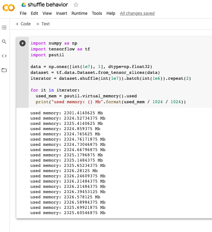 Massive Memory Leaks Due To Data Dataset Shuffle · Issue 44176 · Tensorflow Tensorflow · Github