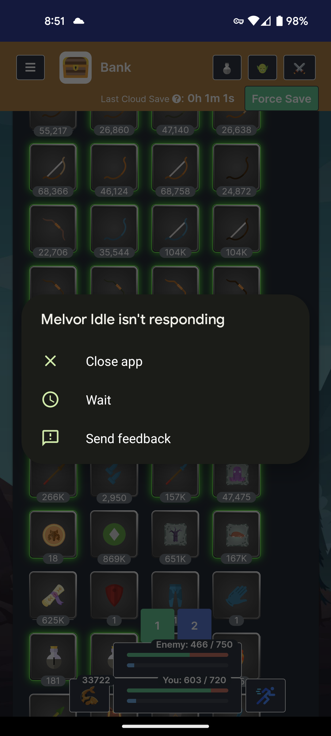[Bug]: App not responding error continuously pops up · Issue #2594 · MelvorIdle/melvoridle ...