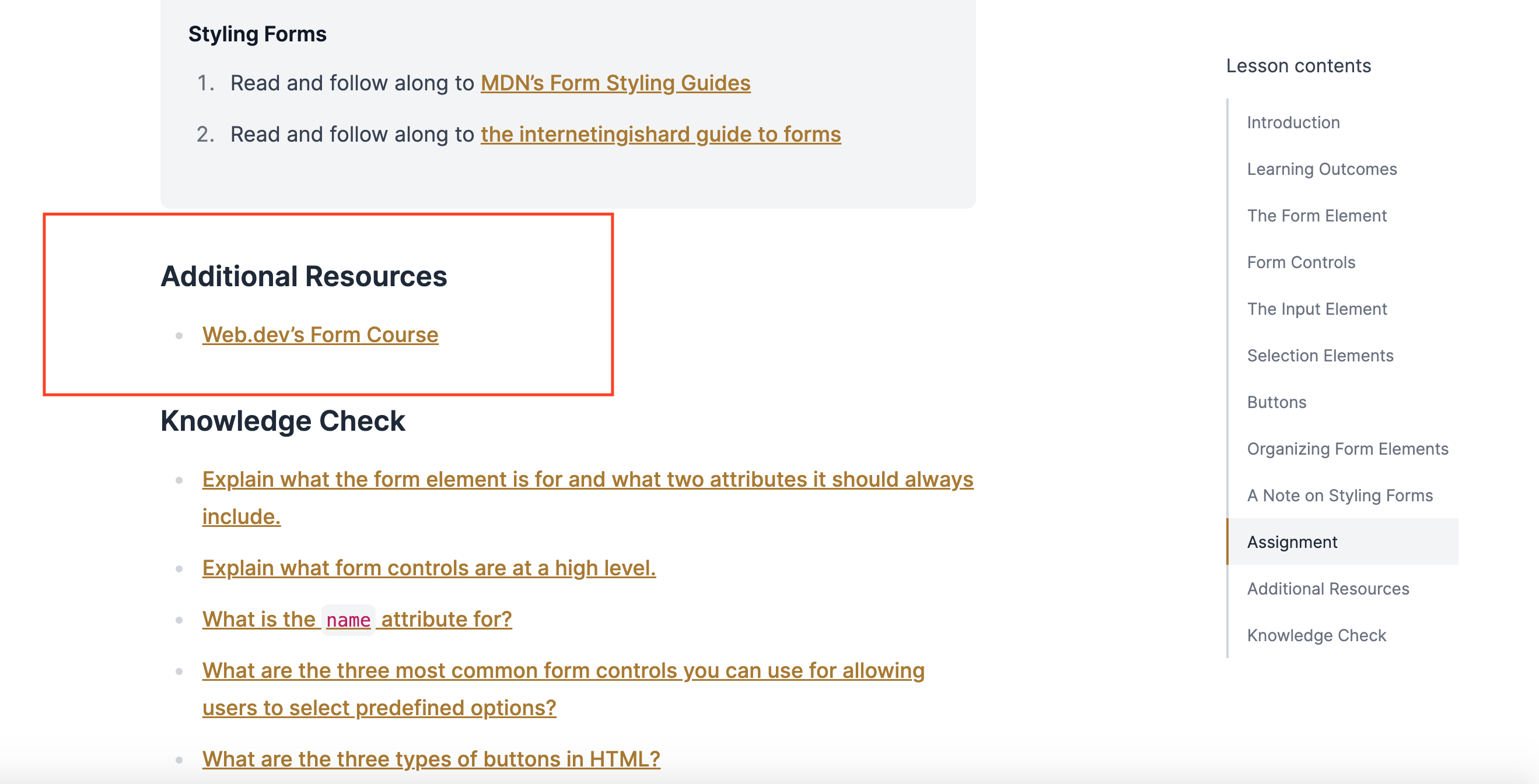 Intermediate Html And Css Forms Forms Basics Additional Resources Missing Paragraph