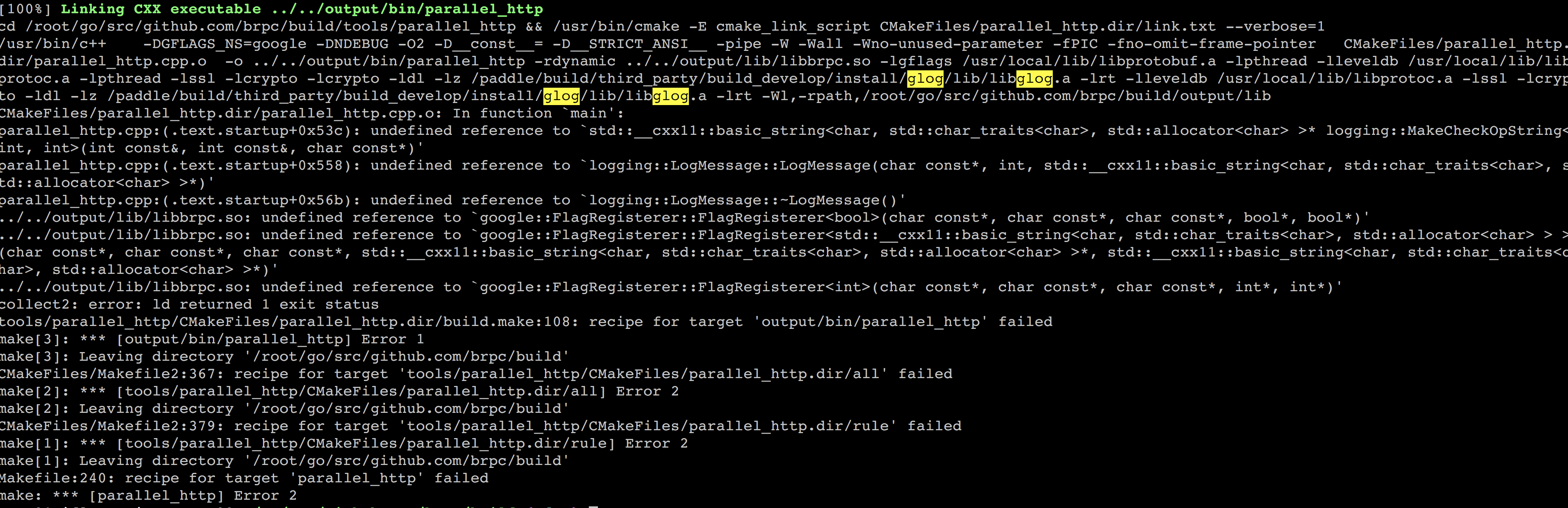 WITH_GLOG 编译不过 · Issue #403 · apache/brpc · GitHub