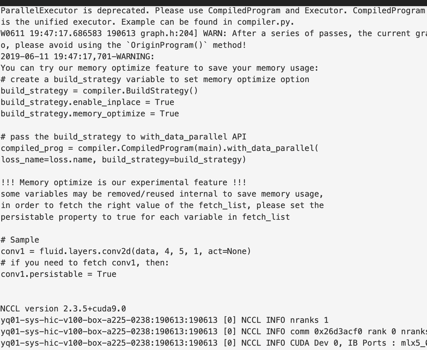 Remove memory optimize warning. · Issue #18006 · PaddlePaddle/Paddle · GitHub