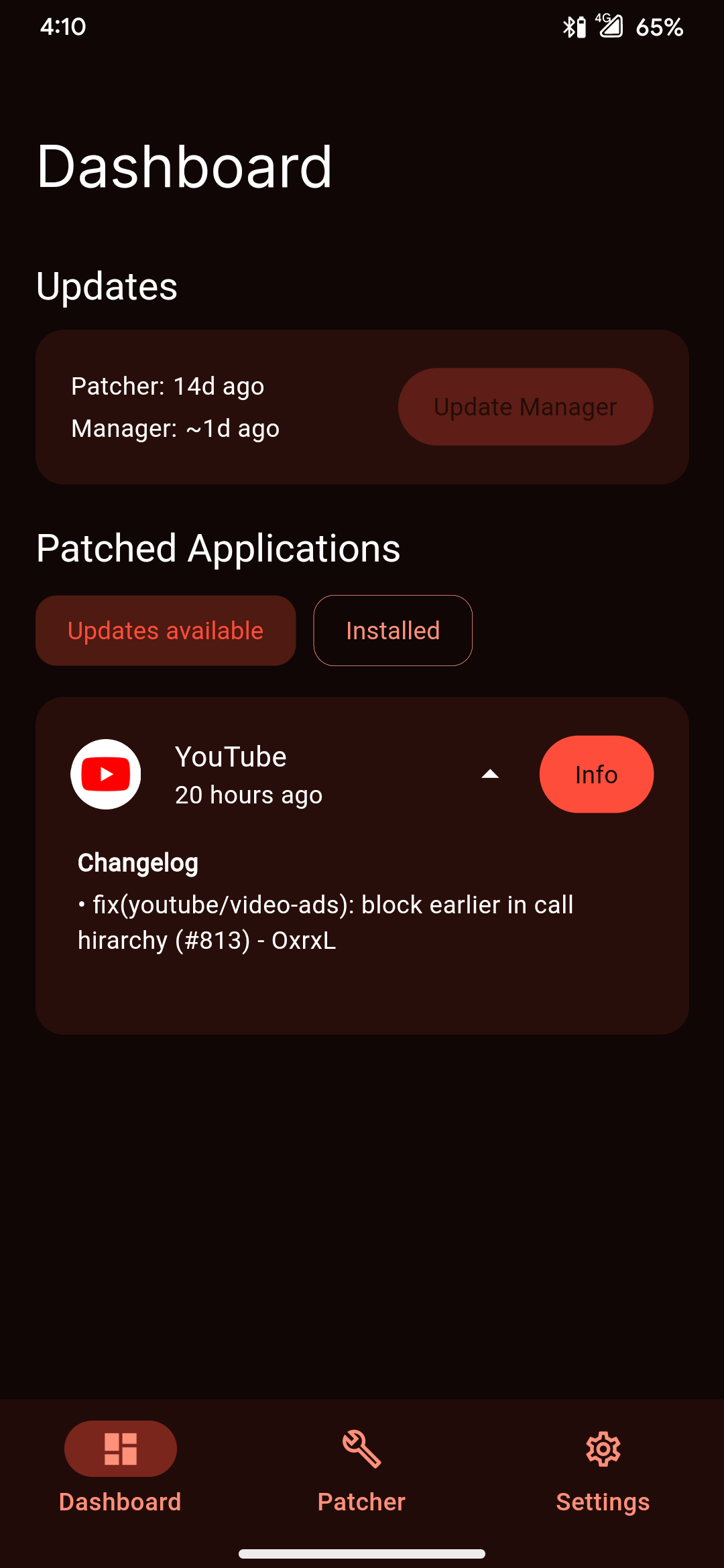 Patch update info button not responding · Issue #415 · ReVanced/revanced-manager · GitHub