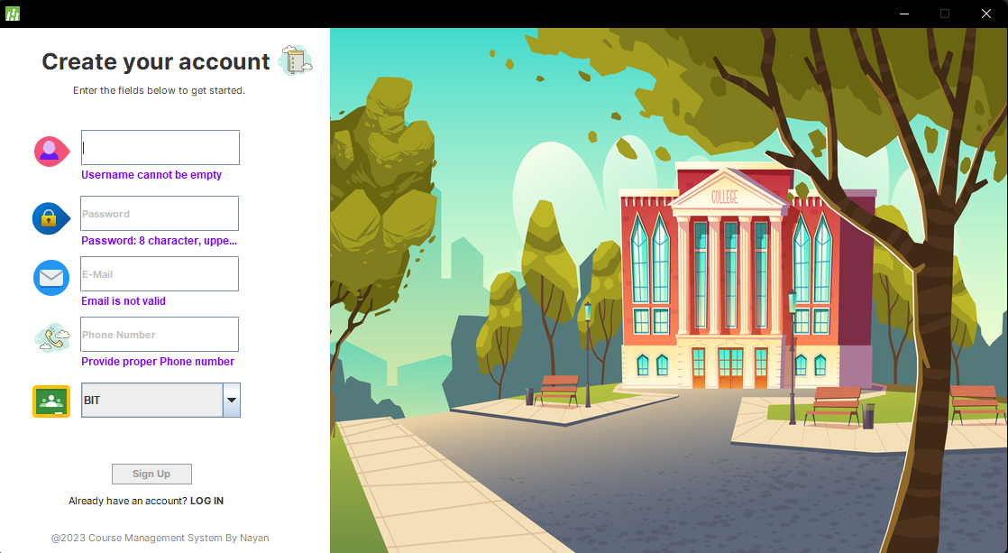 GitHub - notnayan/Course-Management-System--Java-Swing-MySQL: Course Management System with CRUD ...