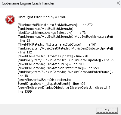Bug Report: Mod menu crashes the game when no mods are installed · Issue #89 · CodenameCrew ...