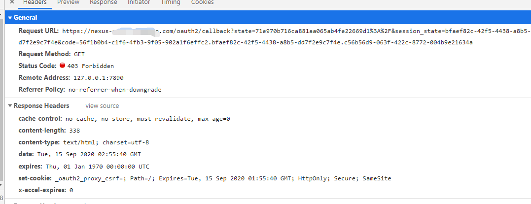 The page shows 403 Permission Denied with Invalid Account · Issue #776 · oauth2-proxy/oauth2 ...