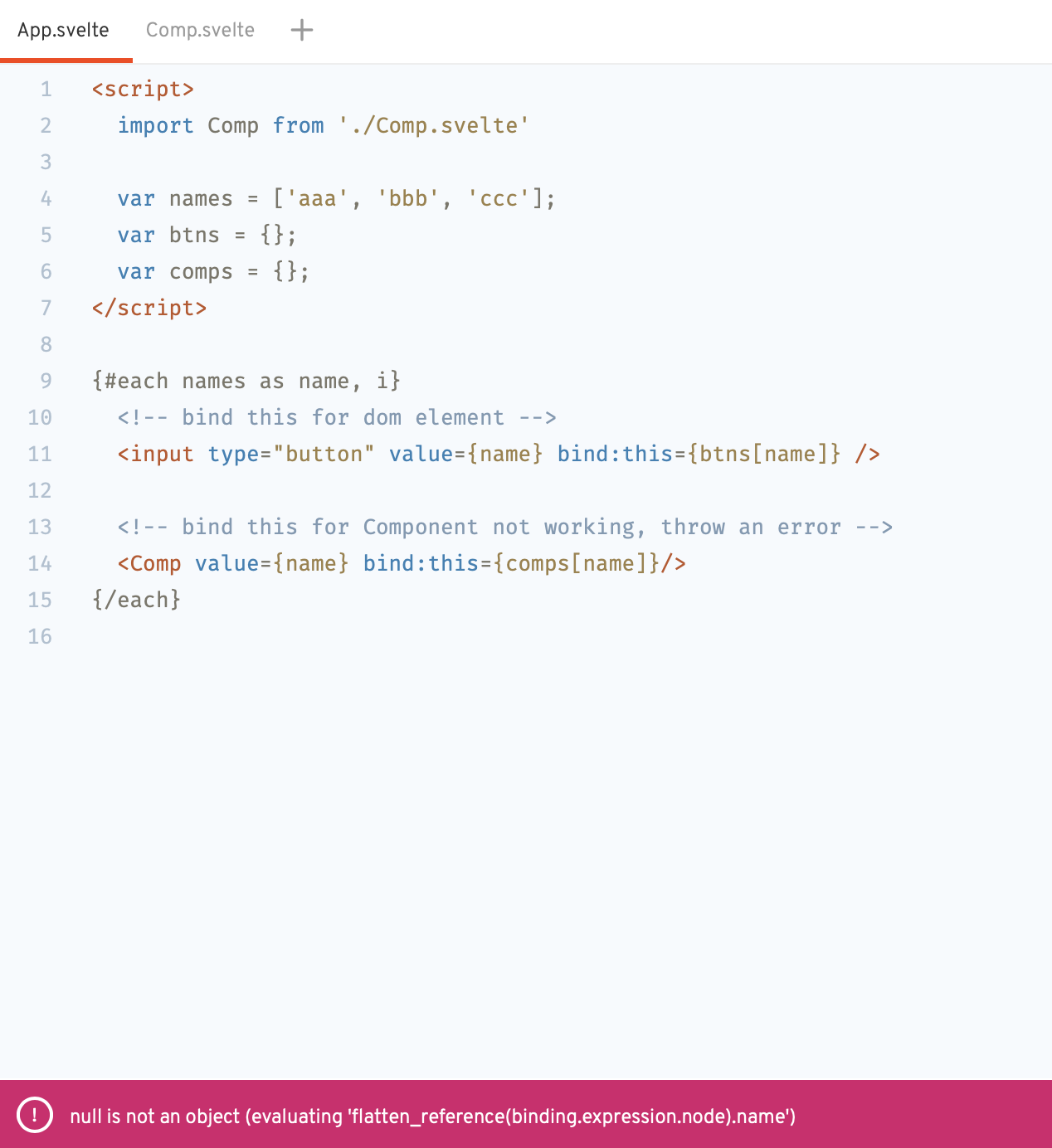 Bind This In Each Block Still Not Woking And Throw An Error · Issue 2893 · Sveltejs Svelte · Github