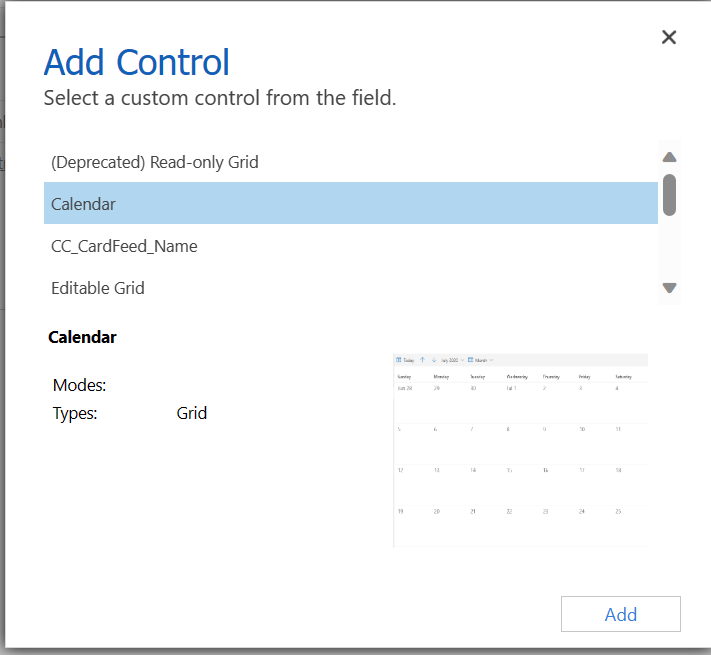 Calendar V2 Not Listed In The Add Control Dialog Now What · Issue 3806 · Microsoftdocs