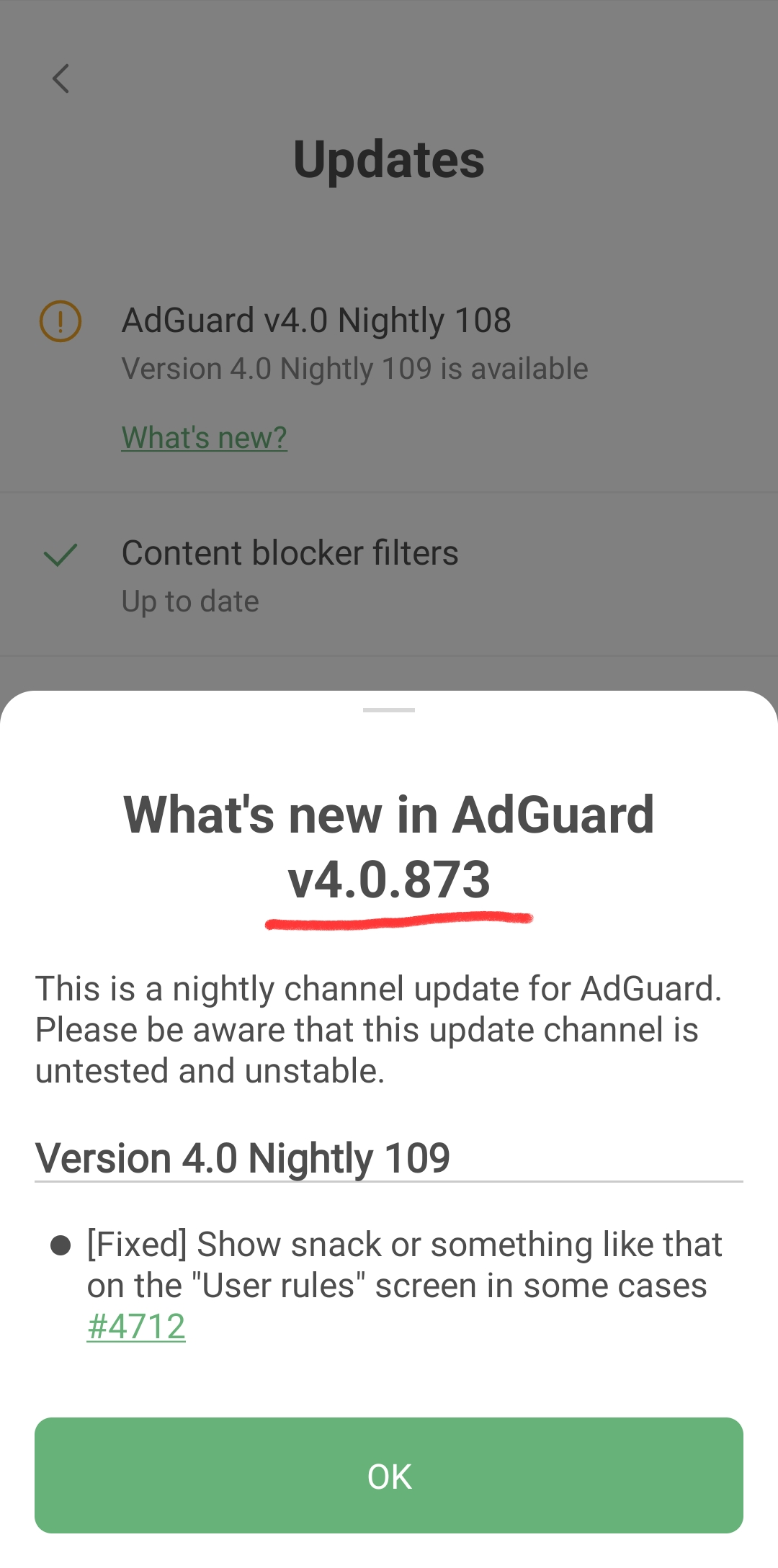 Technical Version Is Displayed In The Whats New Popup · Issue 4727 · Adguardteam