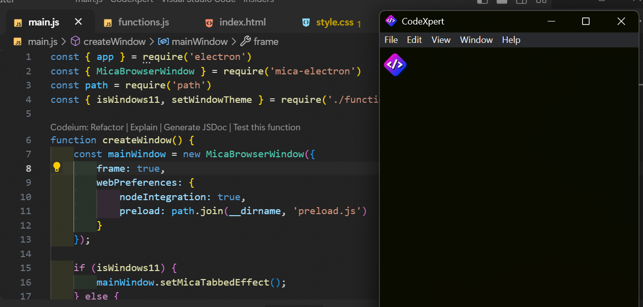 Frame:false isn't working. · Issue #23 · GregVido/mica-electron · GitHub