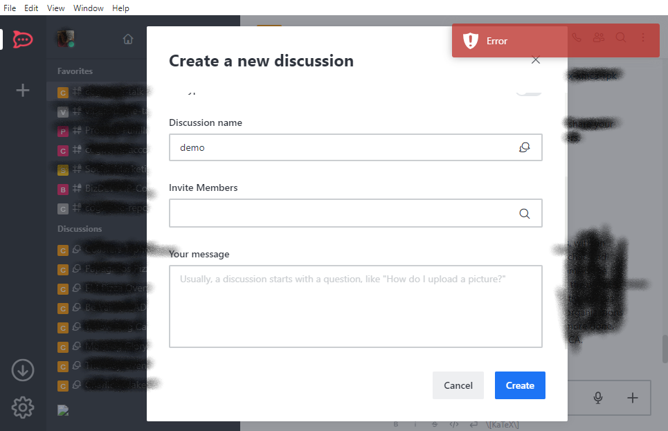 Cannot Create A New Discussion · Issue 25898 · Rocketchatrocketchat · Github