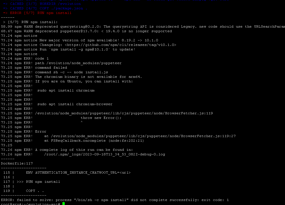 docker build - v1.5.1 · Issue #117 · EvolutionAPI/evolution-api · GitHub