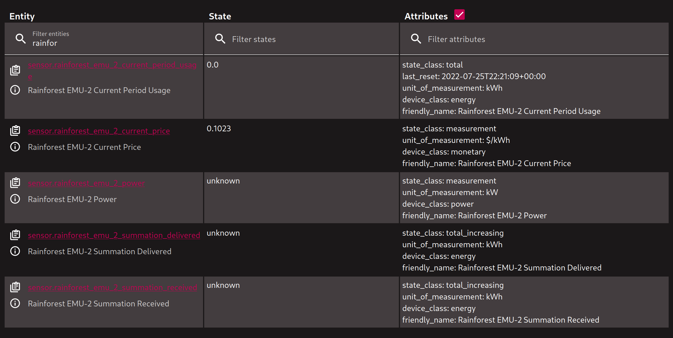 Home Assistant OS 2022.7.6 - No data from the EMU-2 · Issue #22 · ryanwinter/hass-rainforest-emu ...