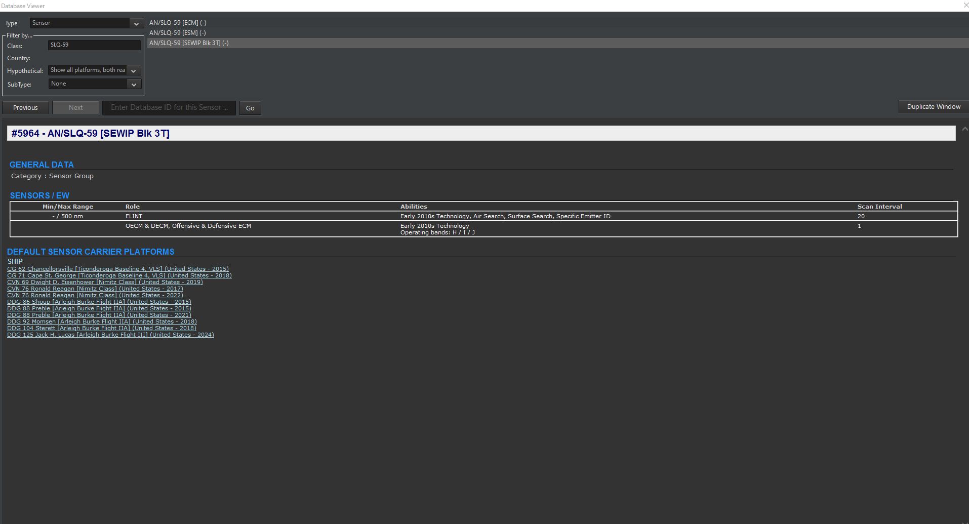BUG: DEFAULT SENSOR CARRIER PLATFORMS list does Not match: SLQ-32 and SLQ-59 · Issue #1802 ...