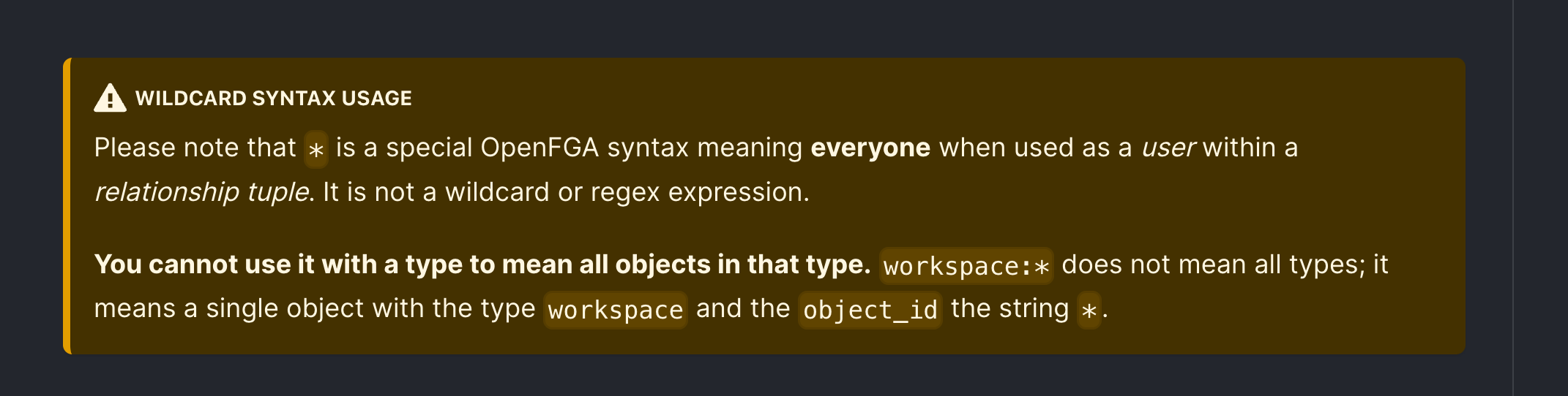Clean Up Warning For Wildcard Syntax Usage · Issue 328 · Openfgaopenfgadev · Github