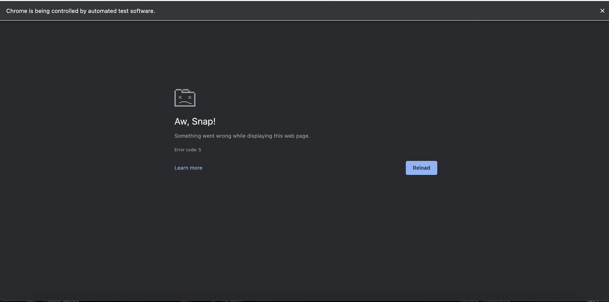 Chrome error code 5/ blank screen on electron browser while running the ...