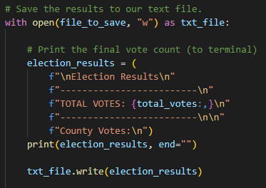 GitHub - scottwesley31/Election_Analysis: Module 3 Python