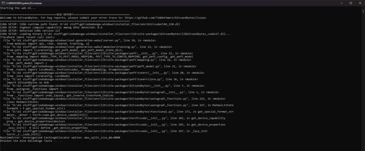RuntimeError: Unrecognized CachingAllocator option: max_split_size_mb=8000 · Issue #306 ...