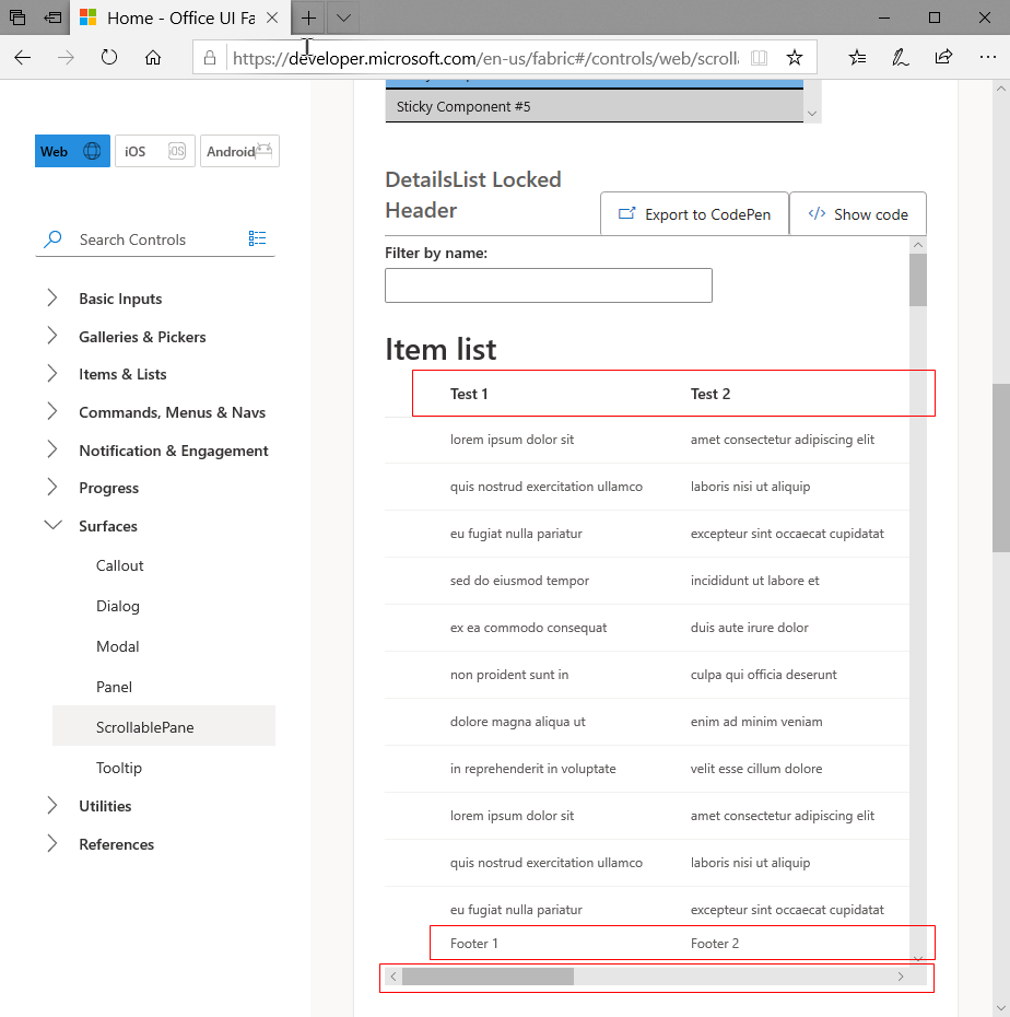 Scroll bar of ScrollablePane(from Fabric) is missing on Excel task-pane · Issue #656 · OfficeDev ...