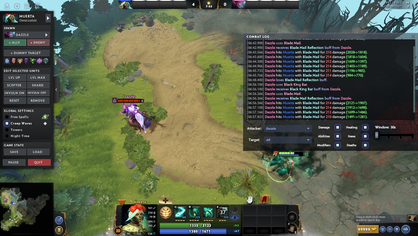 blade mail return damage to muerta(ult form) even if his target is magic immunity. · Issue #7747 ...