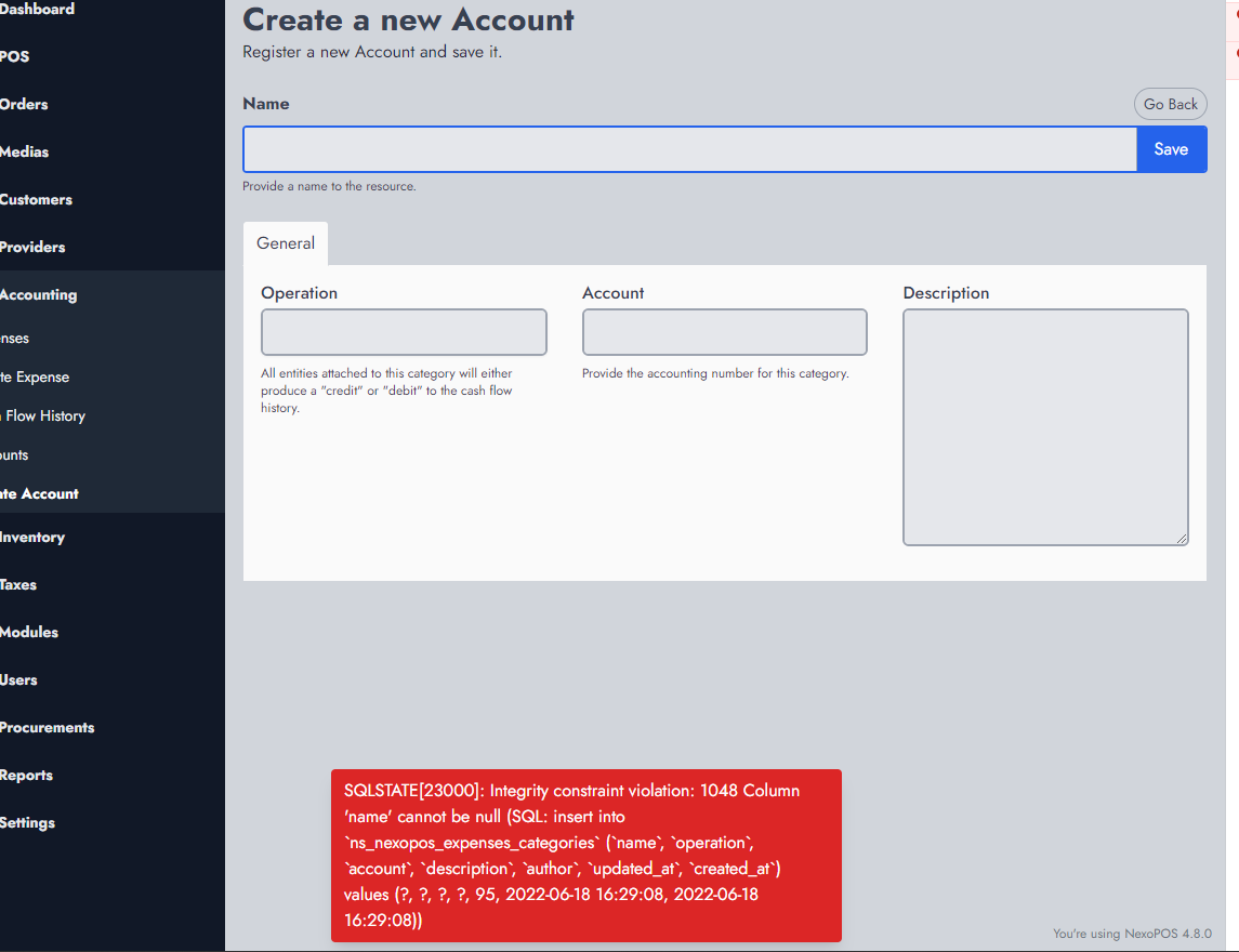 [Issue] Required validation for inputs · Issue #866 · Blair2004/NexoPOS · GitHub
