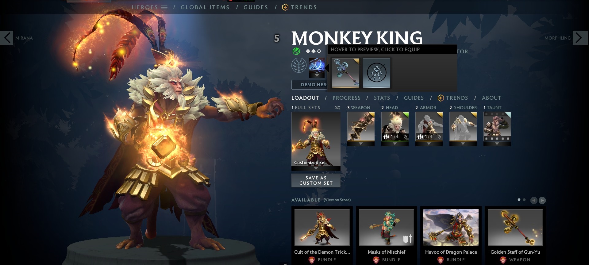 Unlocked Immortal Spell Effects feature have a bug on versus screen, featured hero, and overview ...