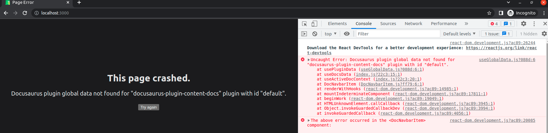 Blog only mode doesn't work anymore - Error: Docusaurus plugin global data not found for ...