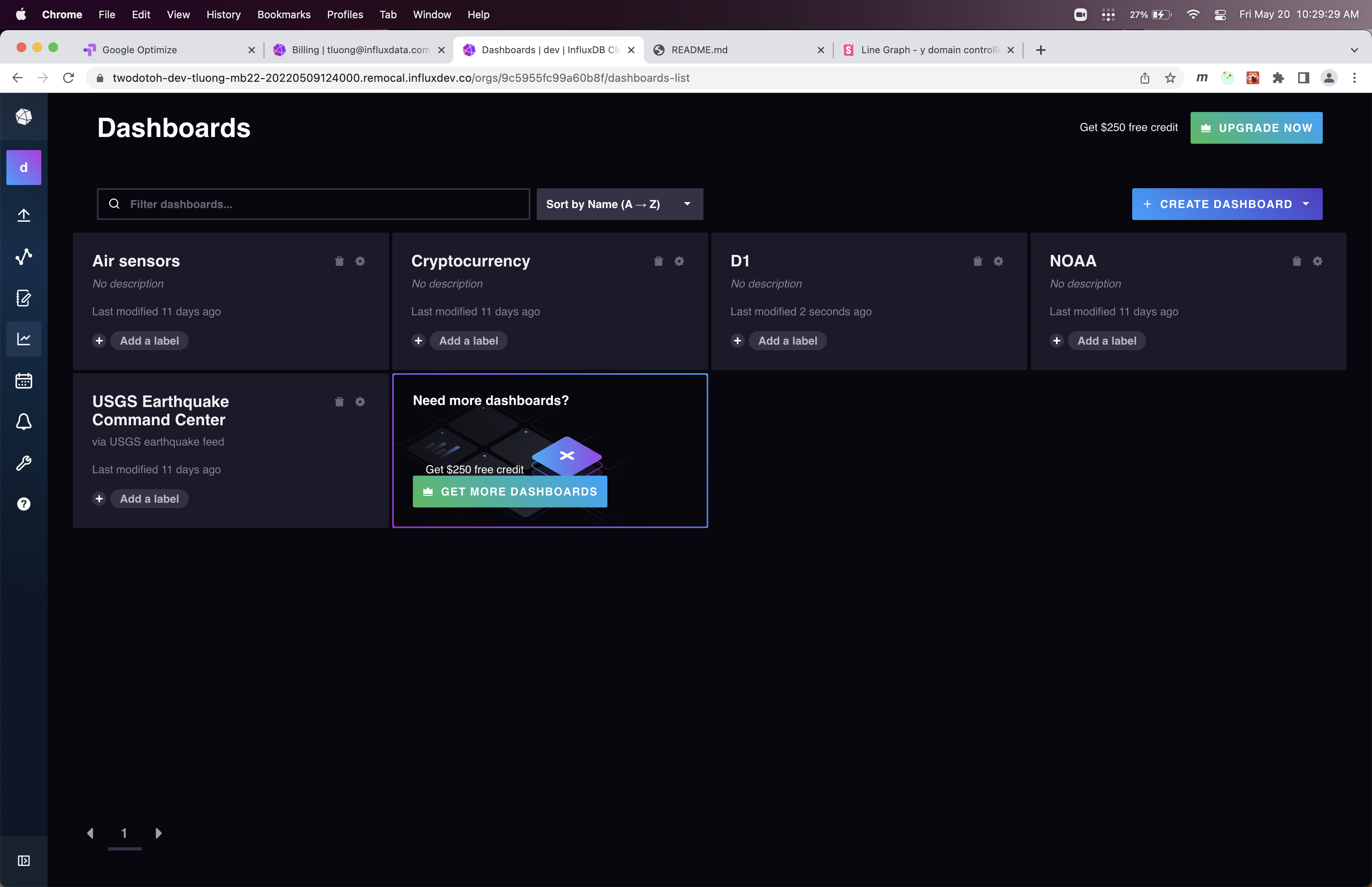 Bug: Dashboard - "Need more dashboards" covered by "GET MORE DASHBOARDS" · Issue #4596 ...
