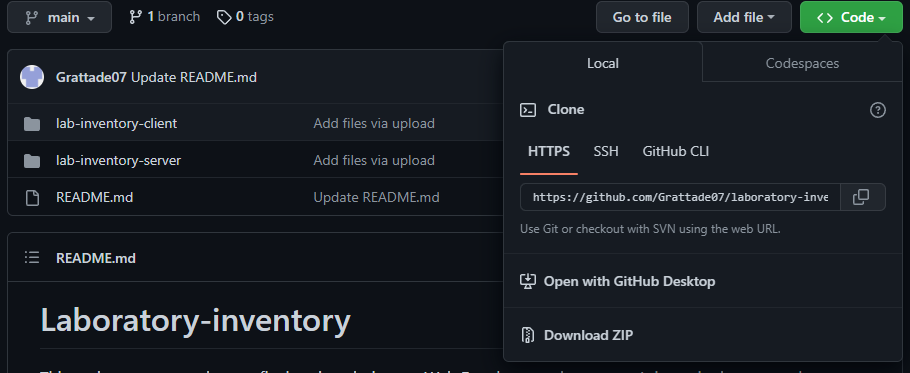 GitHub - Grattade07/laboratory-inventory