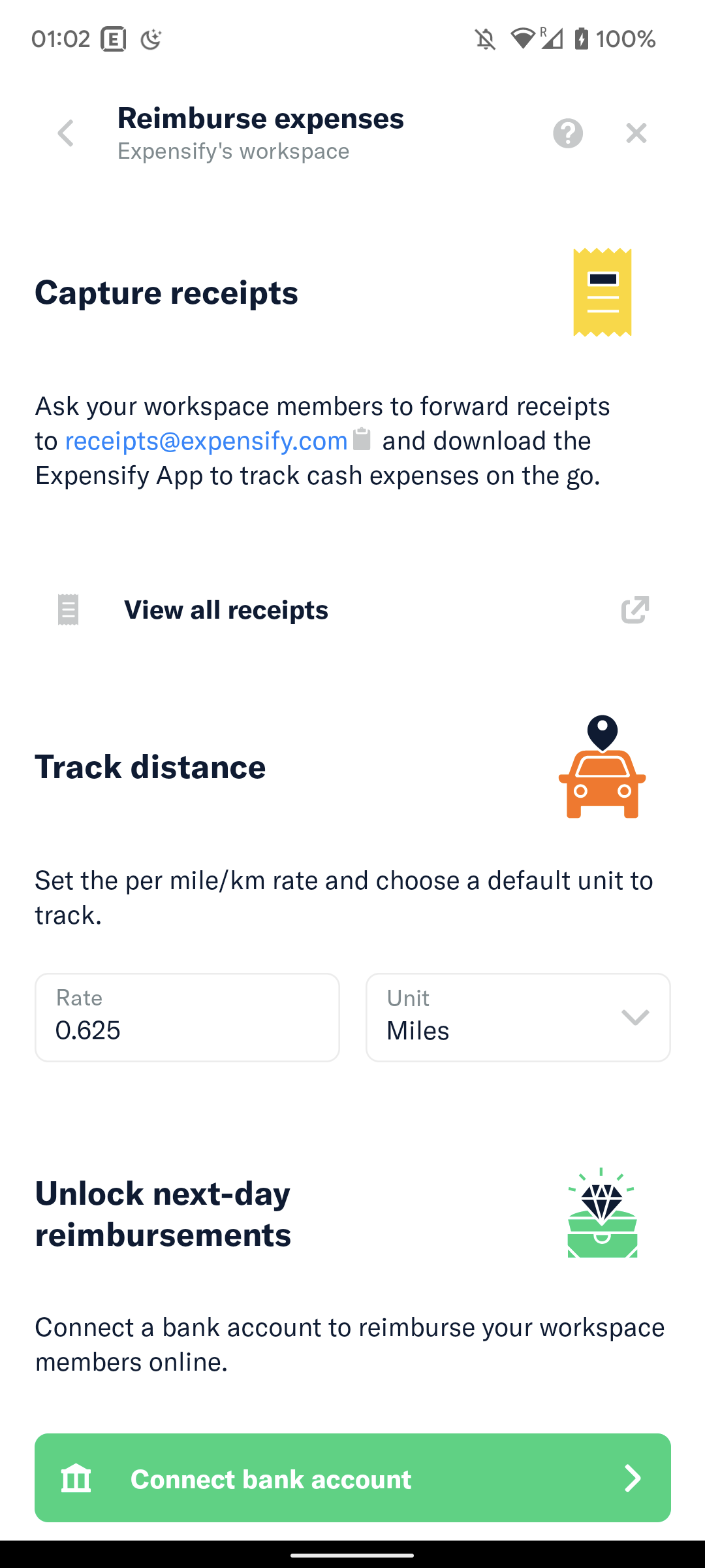 Mileage rate is 0.00 for the newly created workspace instead of the rate set in the policy ...
