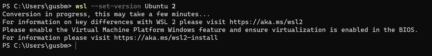 Wsl2 Conversion Failing With Virtualization Not Enabled Error · Issue 8866