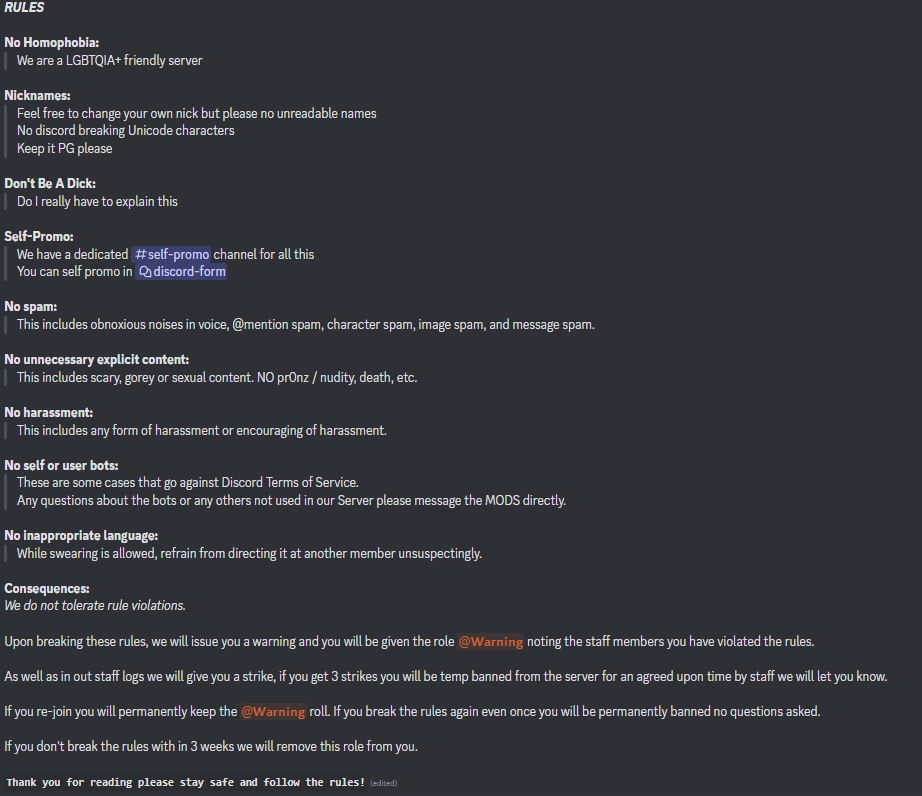  Unofficial Discord Server Rules Suggestions List GitHub
