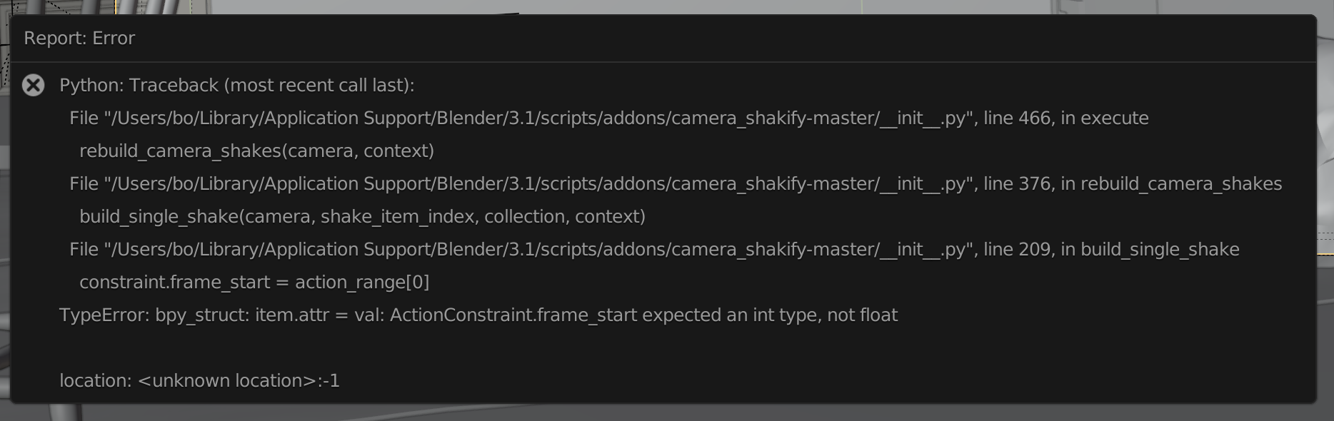 TypeError on Blender 3.1 beta · Issue #6 · EatTheFuture/camera_shakify · GitHub
