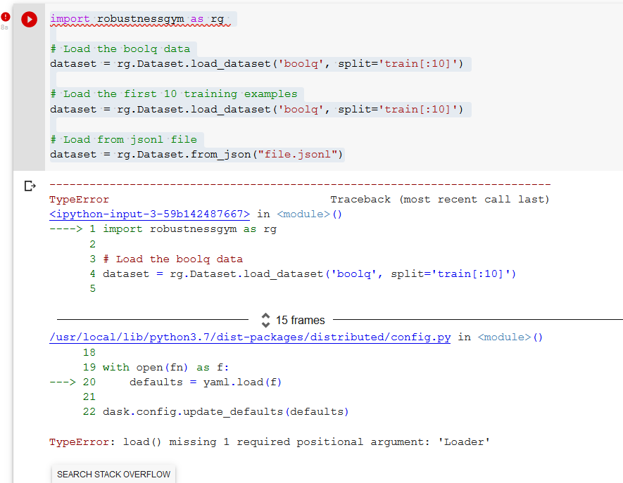 [BUG] · Issue #86 · robustness-gym/robustness-gym · GitHub