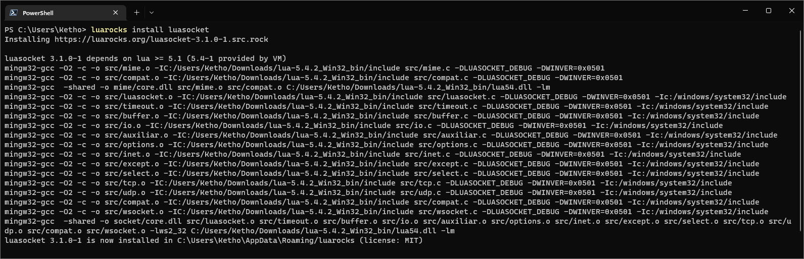 Undefined references when installing with Mingw-w64 · Issue #337 · lunarmodules/luasocket · GitHub