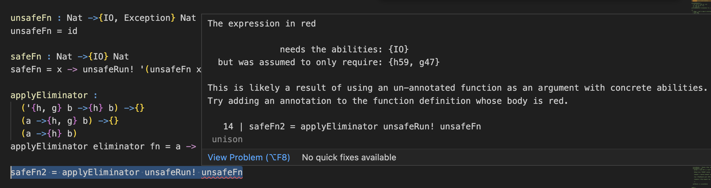Improve the limits of ability composition/inference · Issue #4134 · unisonweb/unison · GitHub