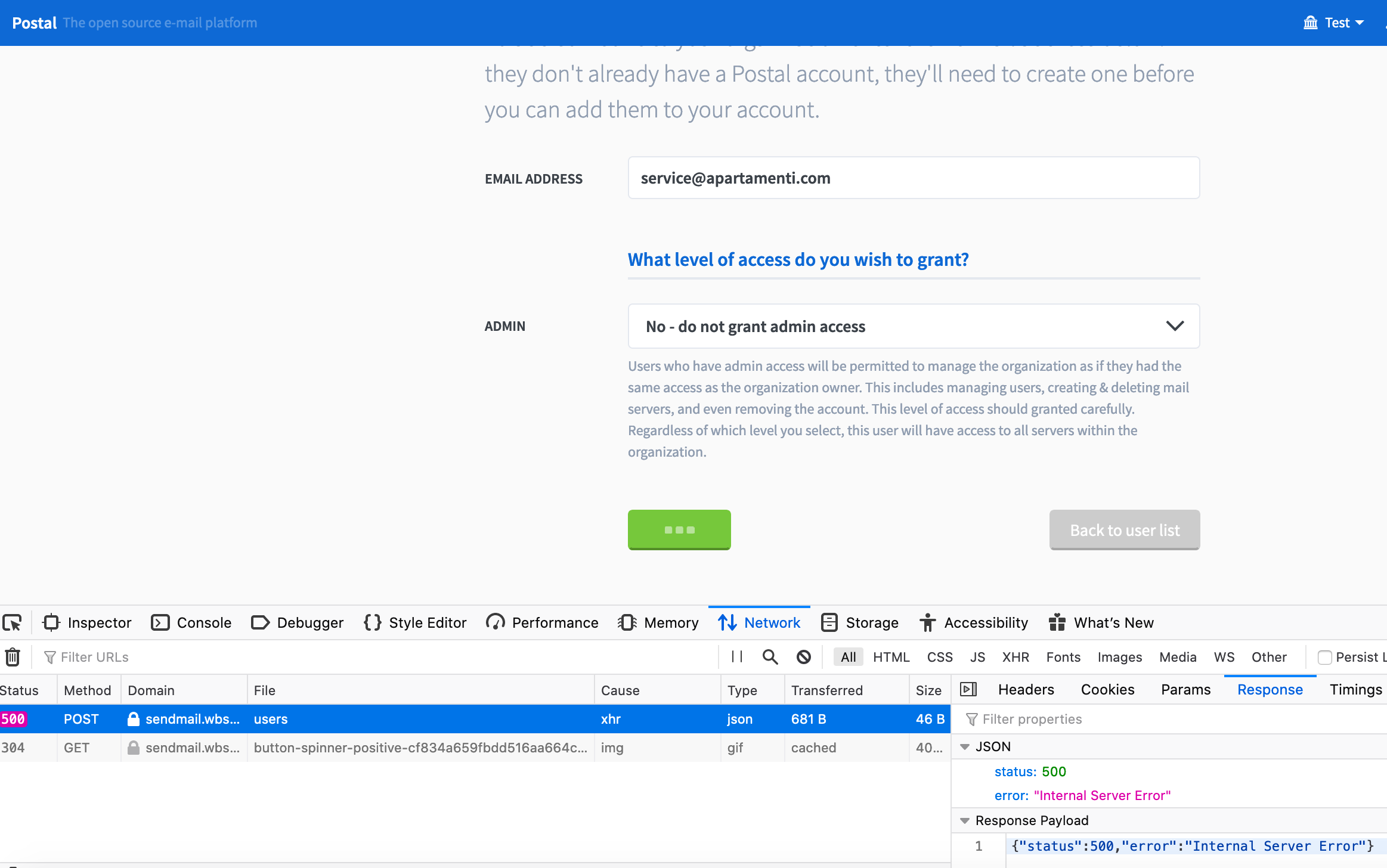 When add users to organizations, it seems fail, but work · Issue #1007 · postalserver/postal ...