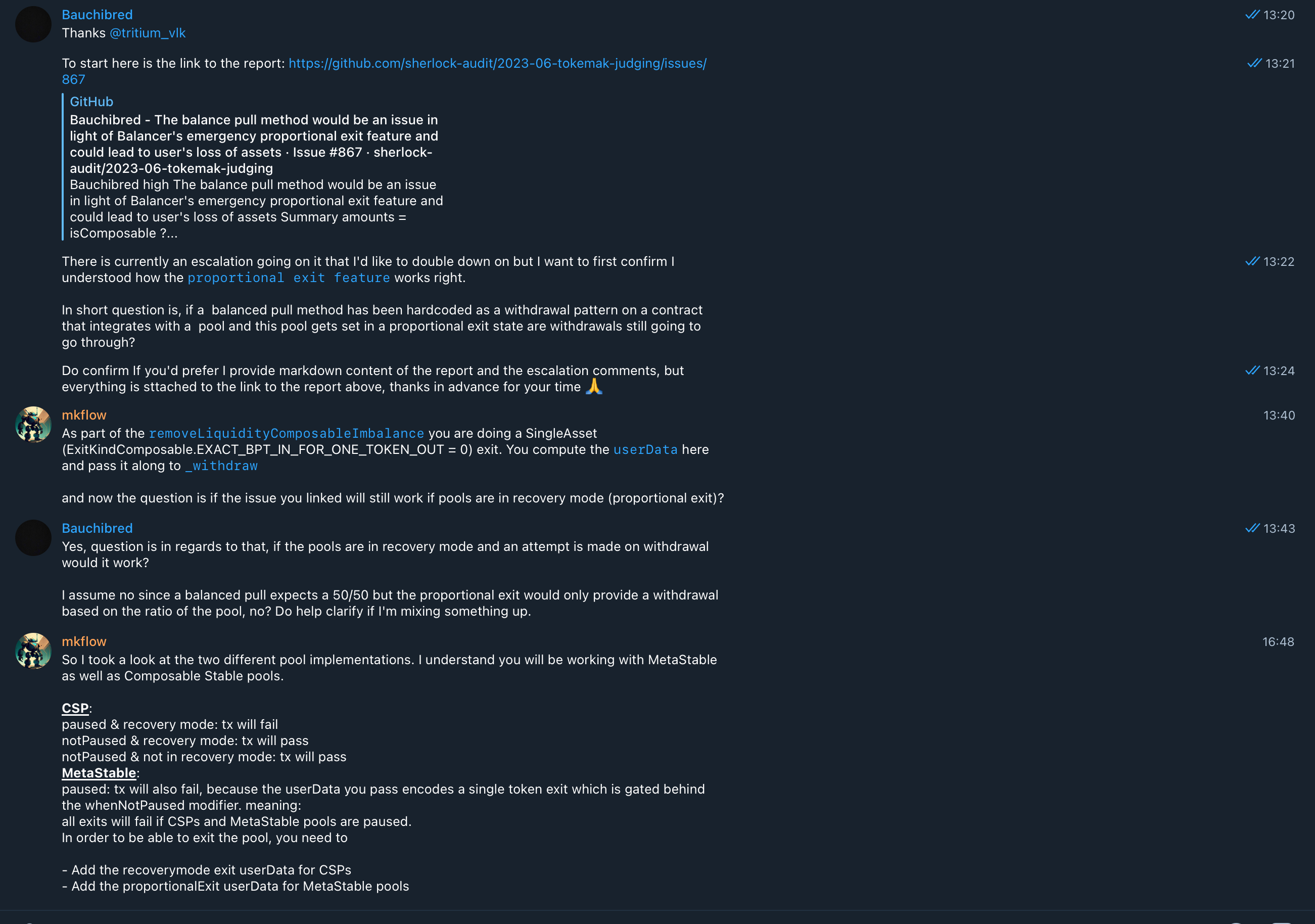 Bauchibred - The balance pull method would be an issue in light of Balancer's emergency ...