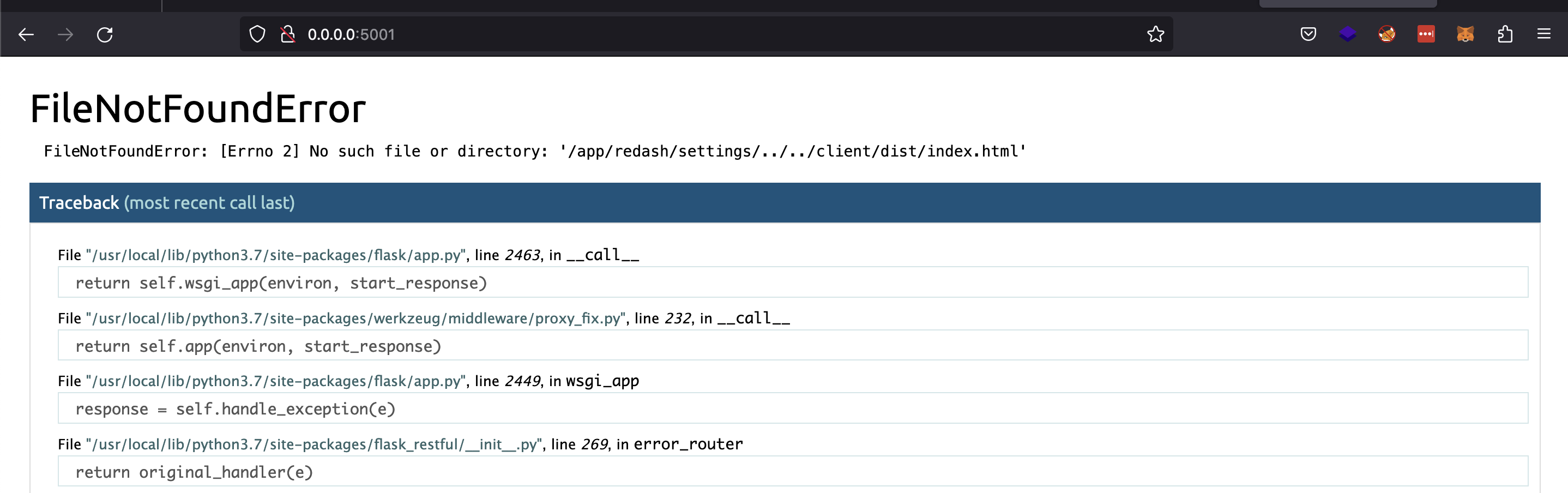 Front End Errors Using Docker Setup · Issue 6054 · Getredashredash