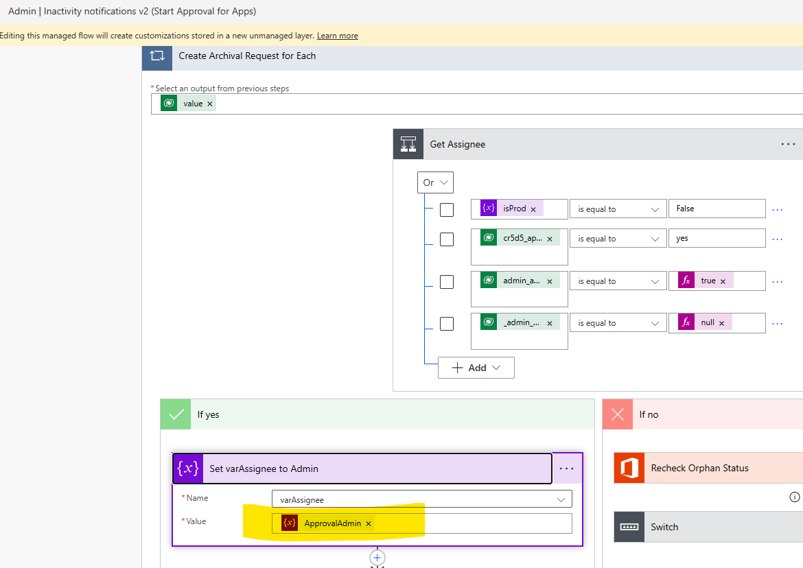 [CoE Starter Kit - BUG] ProductionEnvironment variable not functional for Inactivity Flows ...