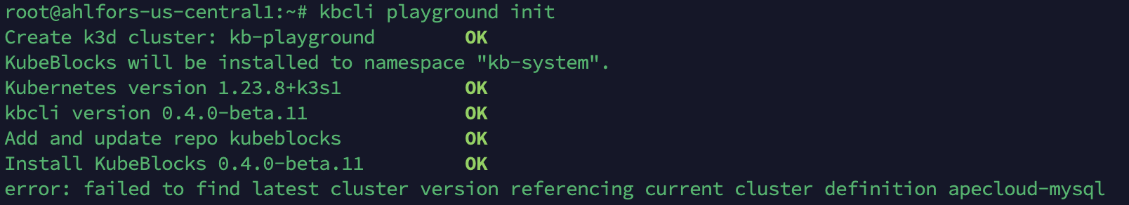 [BUG]error: failed to find latest cluster version referencing current ...