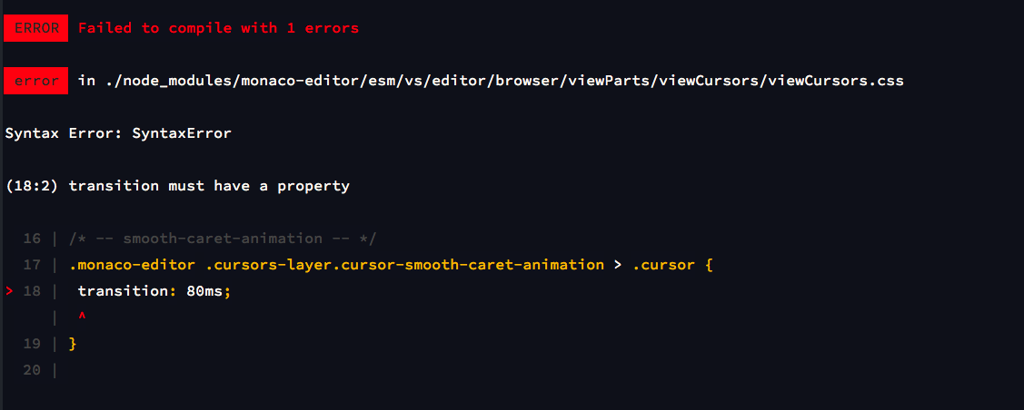SyntaxError: transition must have a property · Issue #1349 · microsoft ...