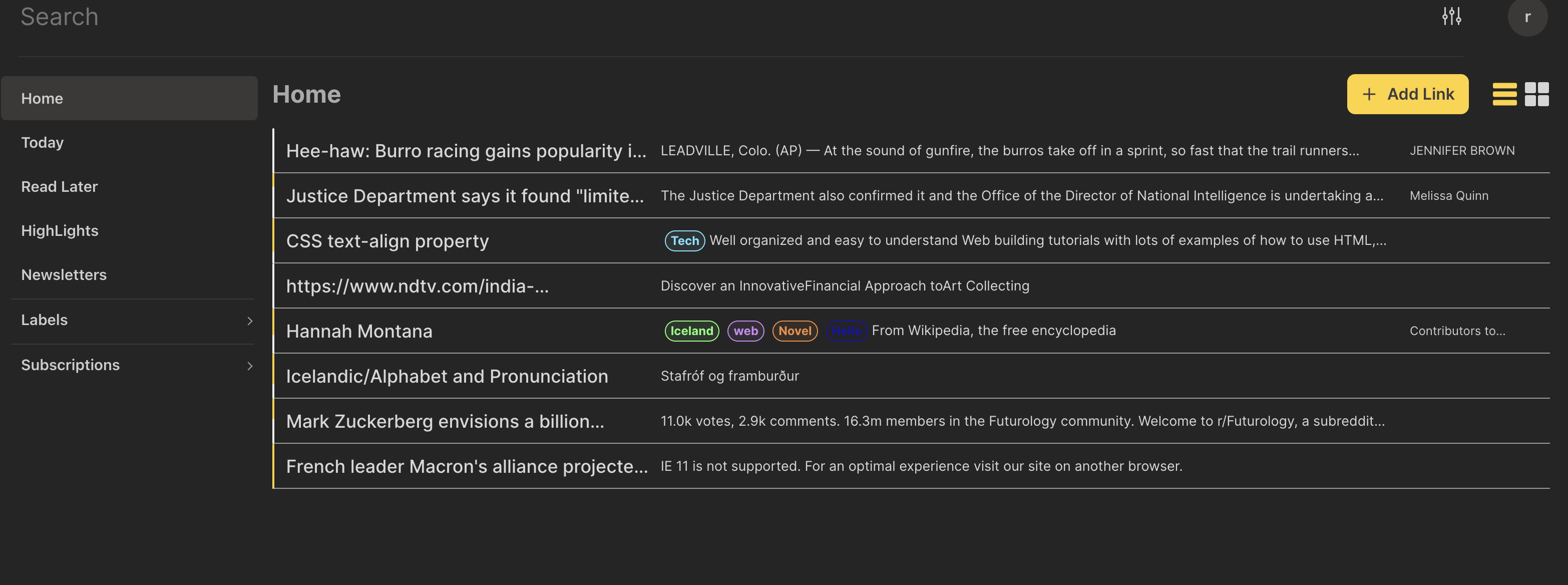 Implement List View Of Improved Library Layout · Issue 1079 · Omnivore
