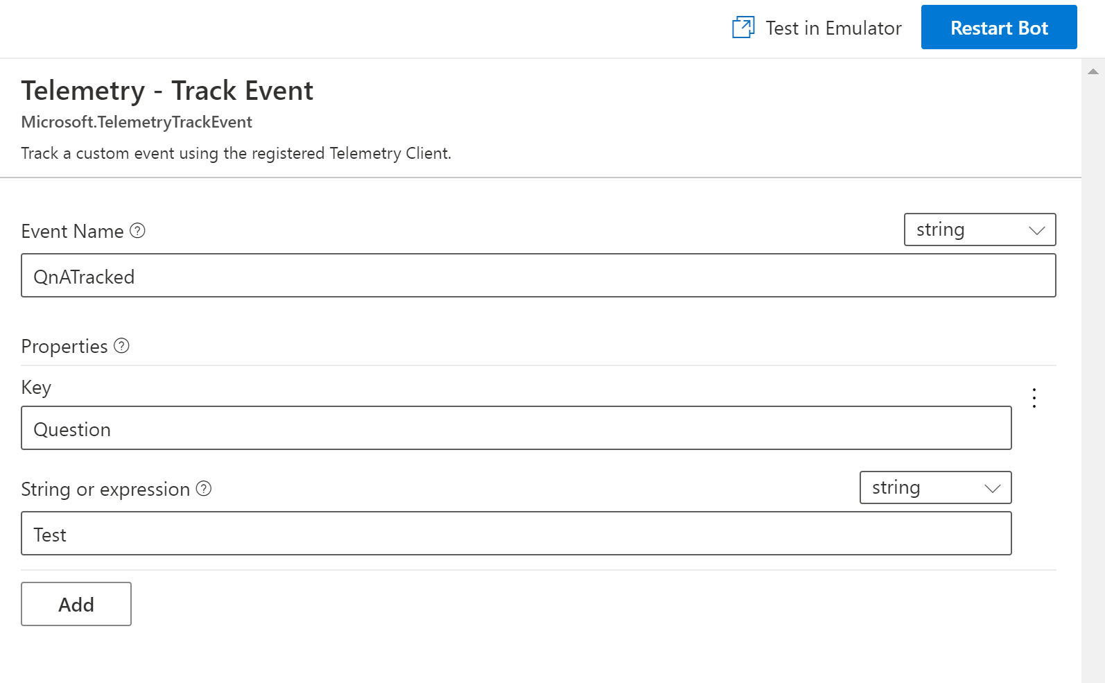 Telemetry - Track Event Throw error "Object reference not set to an instance of an objec ...