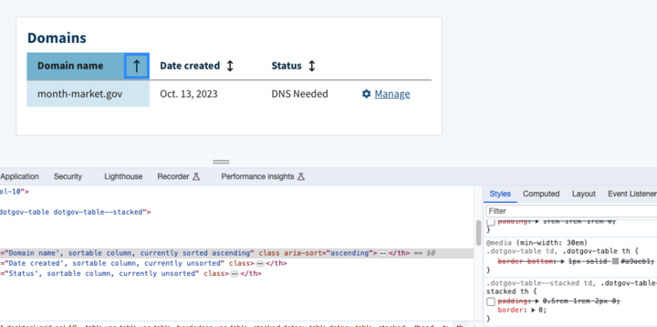 Fix Padding Issues In Sortable Table Component On Domain Dashboard · Issue